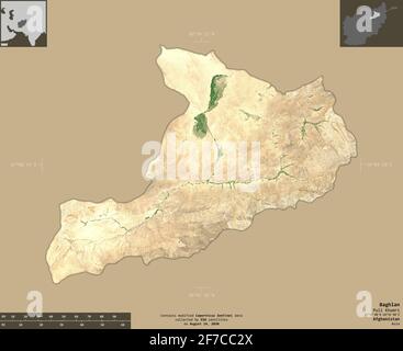 Baghlan, province of Afghanistan. High resolution satellite map ...