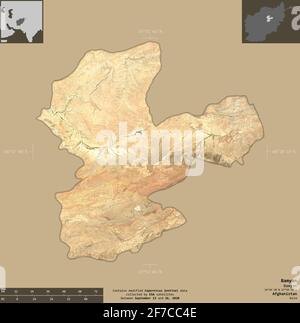 Bamyan, province of Afghanistan. High resolution satellite map. Corner ...