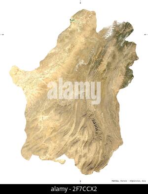 Shape of Paktika, province of Afghanistan, and its capital. Distance ...