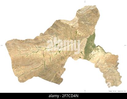 Parwan, province of Afghanistan. High resolution satellite map. Corner ...