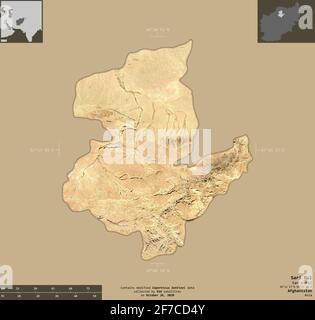 Sari Pul, province of Afghanistan. High resolution satellite map Stock ...