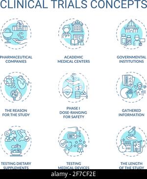 Clinical trials concept icons set Stock Vector Image & Art - Alamy