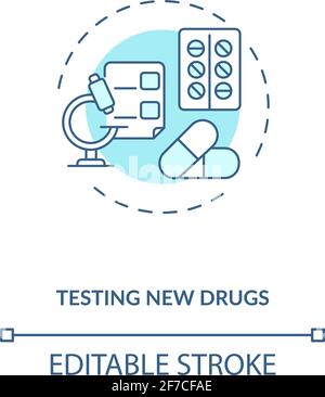 Drug discovery turquoise concept icon. Identify of targets for pharmacy ...