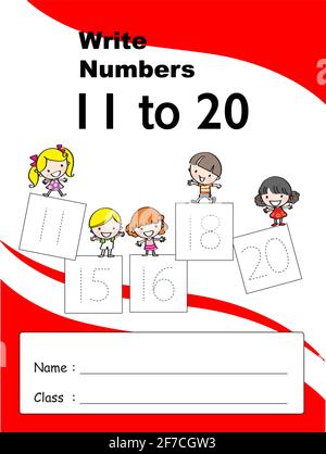 11 to 20 numbers book for kids Stock Photo - Alamy