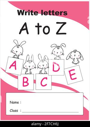 a to z activity book cover design Stock Photo - Alamy