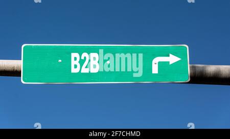 Street Sign the Direction Way to B2B Stock Photo - Alamy