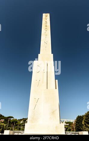 Marble Mussolini obelisk, Foro Italico, sports complex, 1928-1938, Rome ...