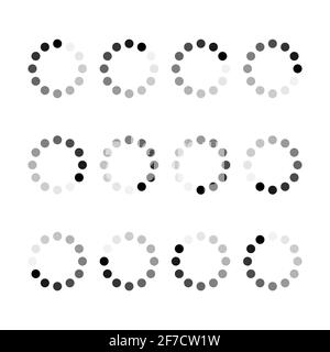 Loading bar progress icon step by step. Webside set symbol round loader Stock Vector Image & Art ...