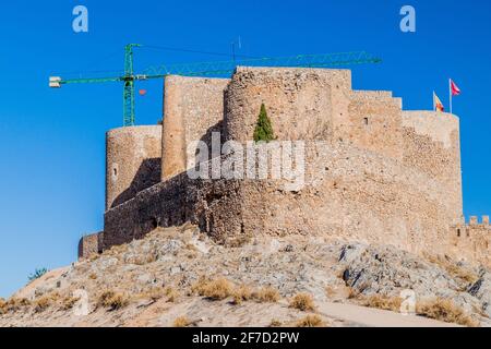 fortress medieval castle of Consuegra in the province of Toledo, Spain ...