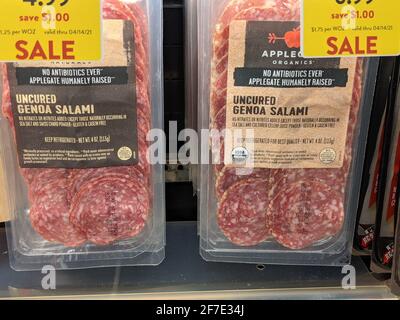 Delicious Packages of Salami Available for Purchase Stock Photo - Alamy