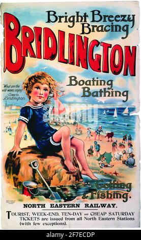 Vintage poster for Bridlington Stock Photo - Alamy