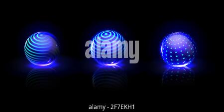Realistic set of defense energy shields png isolated on transparent ...