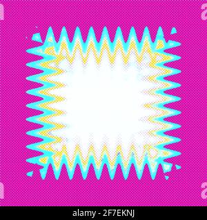 An abstract neon halftone grunge border background image Stock Photo ...