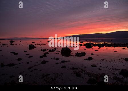 Sunset Inverkip, Scotland Stock Photo - Alamy