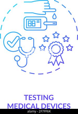 Medical device testing blue gradient concept icon Stock Vector Image ...
