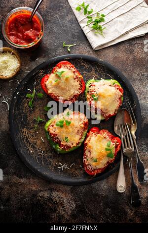 The yellow bell peppers on the ground Stock Photo - Alamy