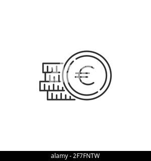 coins vector icon Linear icon. Editable stroke line Stock Vector Image ...
