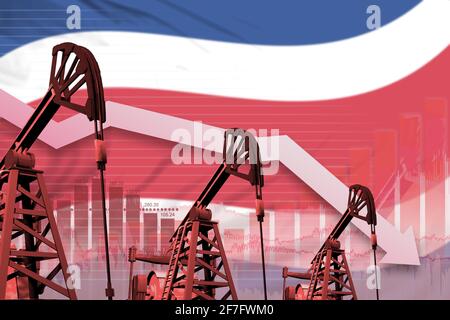 Costa Rica oil industry concept, industrial illustration - rising up ...