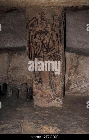 Etruscan painted tombs in the Monterozzi necropoleis above Tarquinia ...
