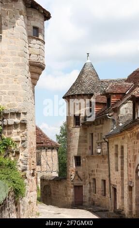 Medieval village of Curemonte in Corrèze, in New Aquitaine, France ...