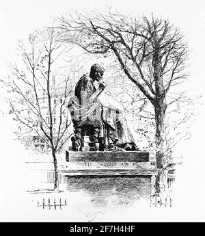 Statue of Jean-Jacques Rousseau on Rousseau island Stock Photo - Alamy