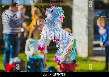 Mexican Donkey Piñata Isolated on White Background Stock Photo - Alamy