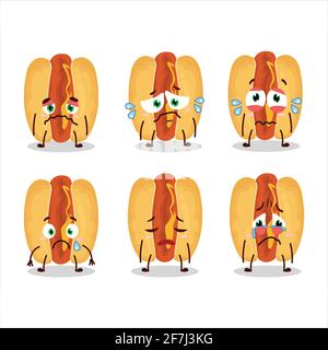 Crying Hot Dog Cartoon Character Stock Vector Image & Art - Alamy