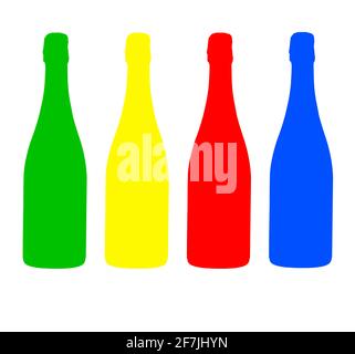basic colors, colored objects on white background; illustration of ...