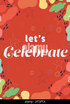 Let's celebrate on white background. Isolated illustration Stock Photo ...