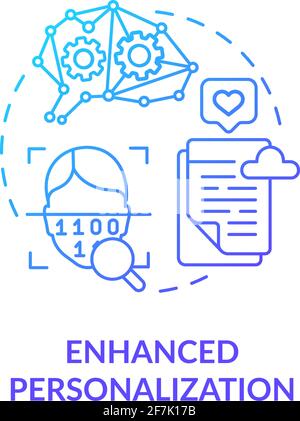Content personalization blue gradient concept icon Stock Vector Image & Art - Alamy