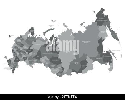 Kaliningrad Region, Kaliningrad Oblast, gray political map Stock Vector ...