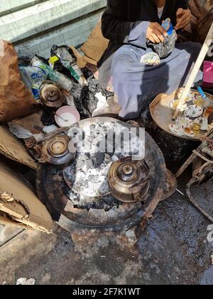 basra, Iraq - april 27, 2020: photo fish grill in the street of basra ...