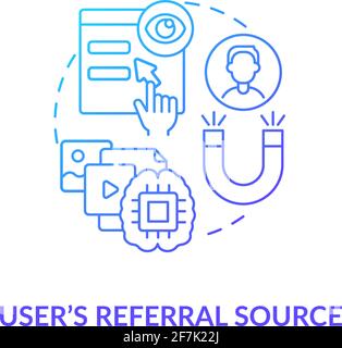 User referral source blue concept icon Stock Vector Image & Art - Alamy