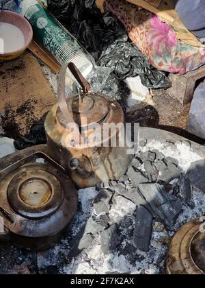 basra, Iraq - april 27, 2020: photo fish grill in the street of basra ...
