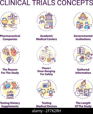 Clinical trials concept icons set Stock Vector Image & Art - Alamy