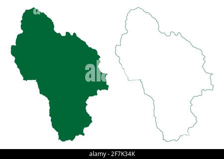 Kullu district (Himachal Pradesh State, Republic of India) map vector ...