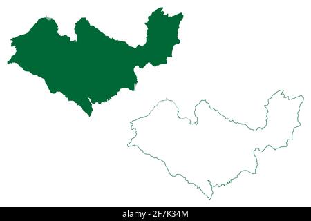 Kangra district (Himachal Pradesh State, Republic of India) map vector ...