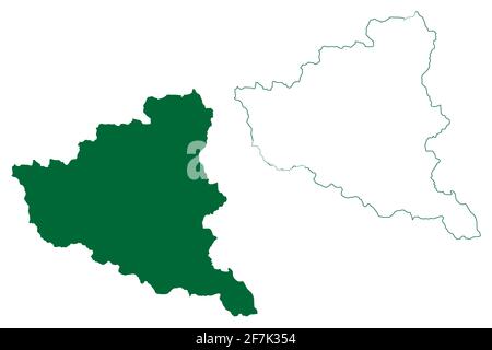 Kinnaur district (Himachal Pradesh State, Republic of India) map vector ...