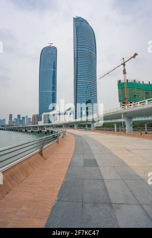 Yanwu bridge, a modern road bridge over sea in Xiamen, China Stock ...