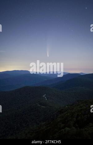 Neowise comet over the mountain range Stock Photo - Alamy