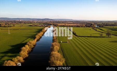 Aerial View of Maisemore fields near river Severn Stock Photo - Alamy
