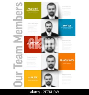 Company team members color mosaic presentation template with team ...