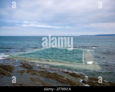 The tidal rock swimming pool at Westward Ho! on the North Devon coast ...