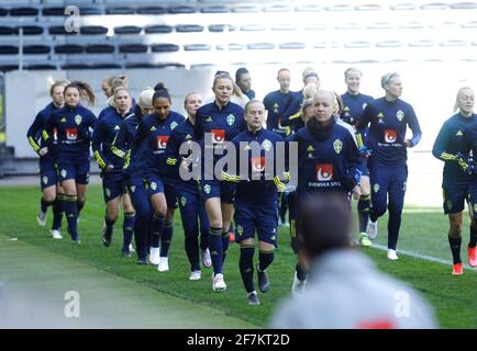 Sweden's women's national team in football, training at Friends Arena ...