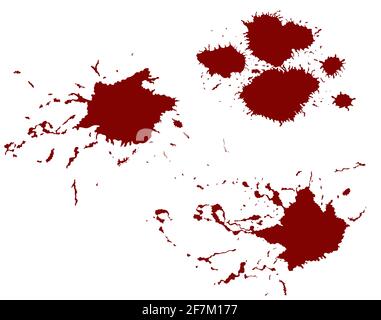Red Blood Splatter Isolated on White Background Stock Vector Image ...