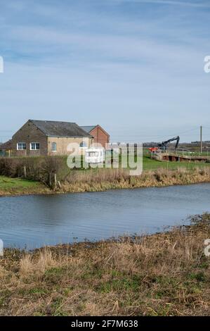 A pumping station on the Old West River near Willingham Cambridgeshire ...