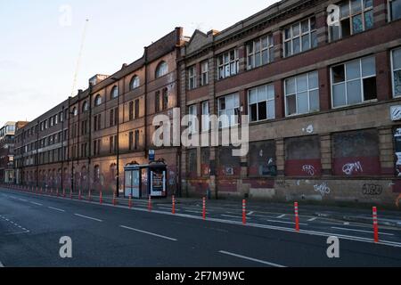 Derelict building in Digbeth, Birmingham which has been painted and ...