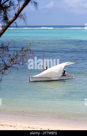 Traditional fisherman sailing boat, Rodrigues island, Mauritius Stock ...