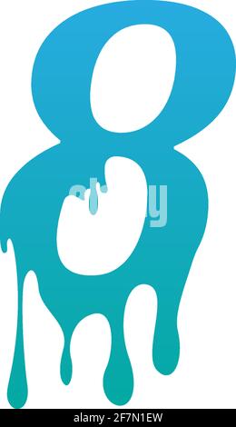 Melting Number 4 icon logo design template vector Stock Vector Image ...