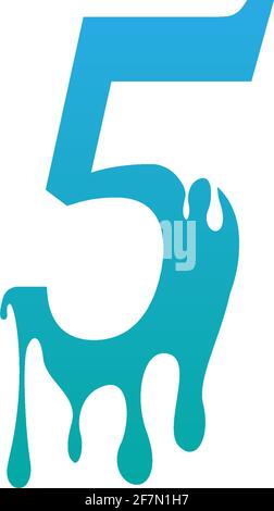 Melting Number 4 icon logo design template vector Stock Vector Image ...